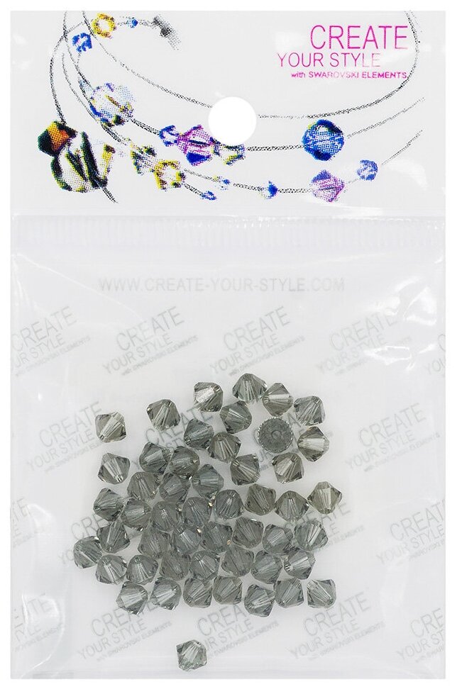 5328/E Бусины, цветные, 4 мм, упак./50 шт, Swarovski (black diamond)