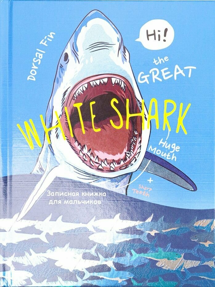 Записная книжка для мальчиков А5 80л. Белая акула