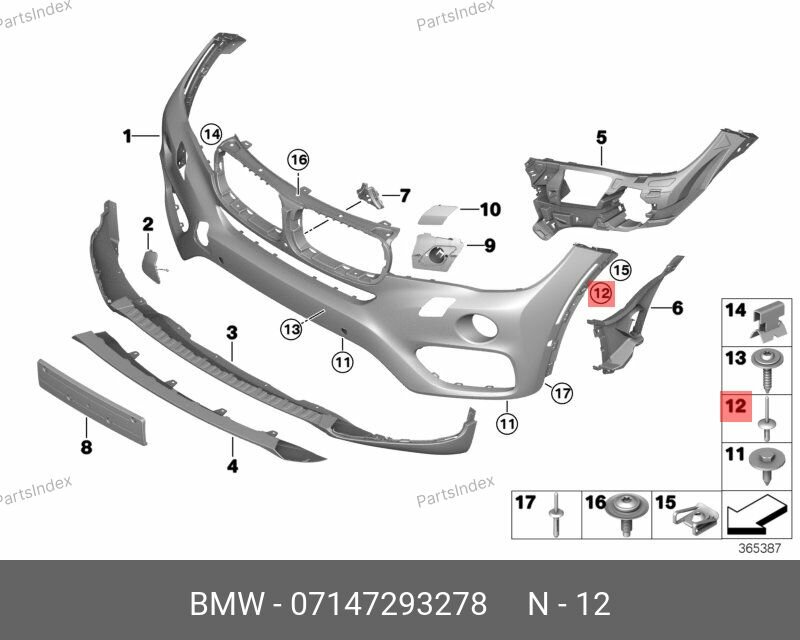 Заклепка с распорной втулкой, BMW 07147293278