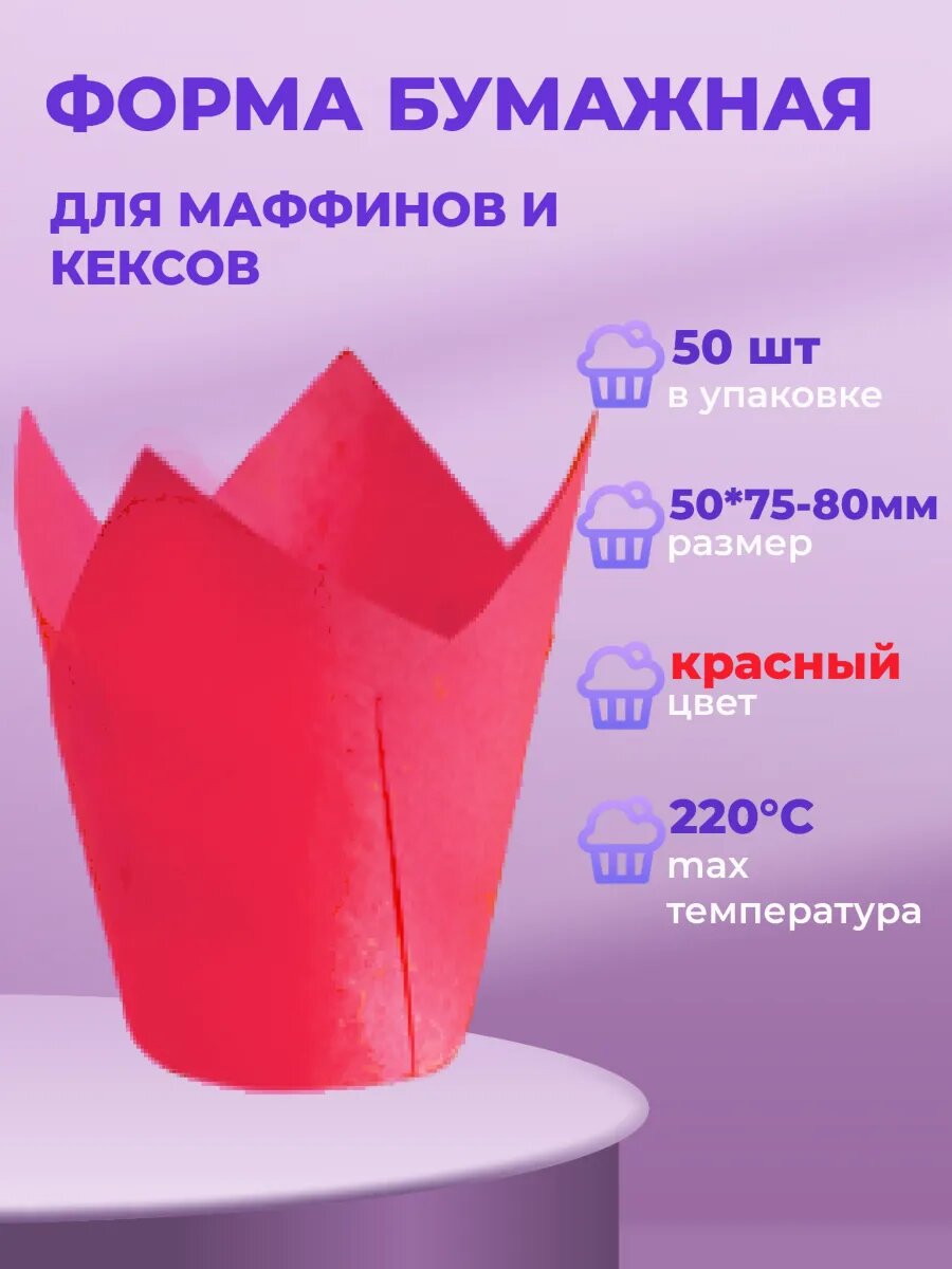 Форма тюльпан для кексов и маффинов