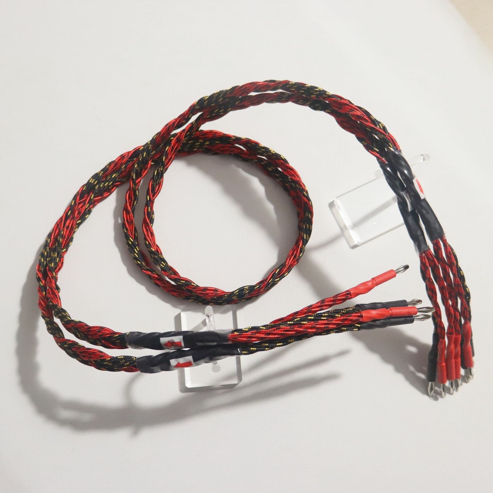 1пара акустических кабелей Hi-Fi аудиофильского класса 4 бананами на 8 банановых штекеров Biwire Двойная линия HI-End Western Electric провод динамика