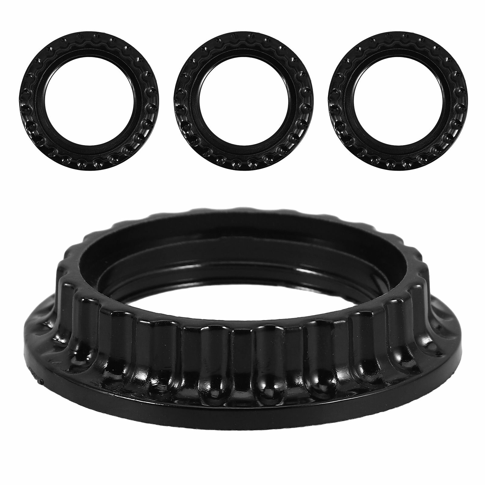 Кольца для крепления лампового абажура из бакелита чёрные, комплект из 4 шт для дома