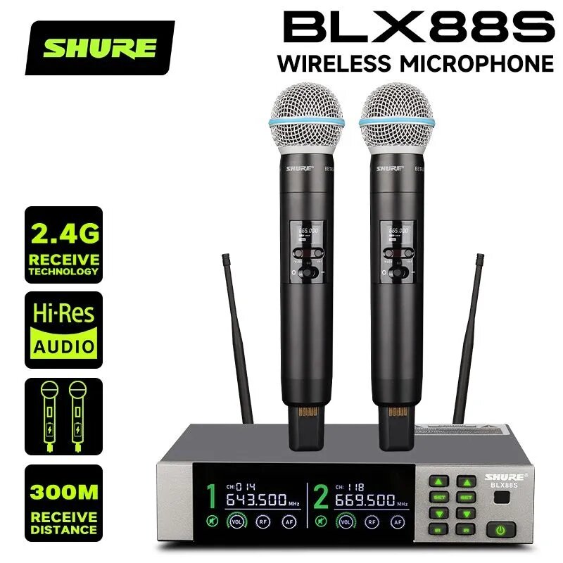 Yamaha Микрофон для живого вокала shure, серебристый