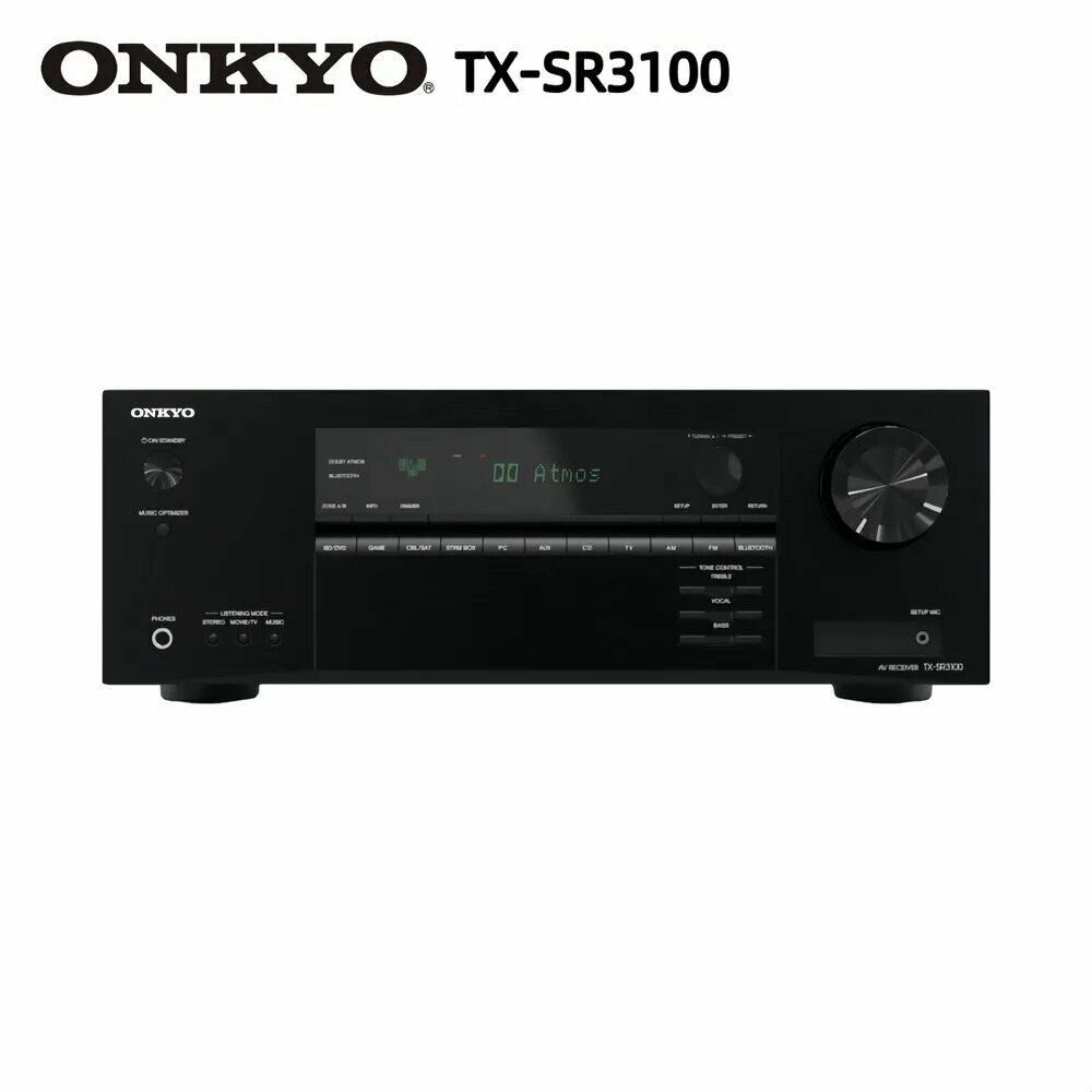 5,2-канальный bluetooth-усилитель мощности ONKYO TX-SR3100, поддерживает несколько способов подключения, видео сверхвысокой четкости 8K, Dolby ATMOS, DTS: X, максимальная мощность 155 Вт, черный