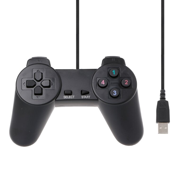 Проводной Геймпад USB 2.0 Игровой контроллер Gaming Joypad Джойстик Управления для ПК Компьютер Ноутбук Геймер Черная игровая консоль