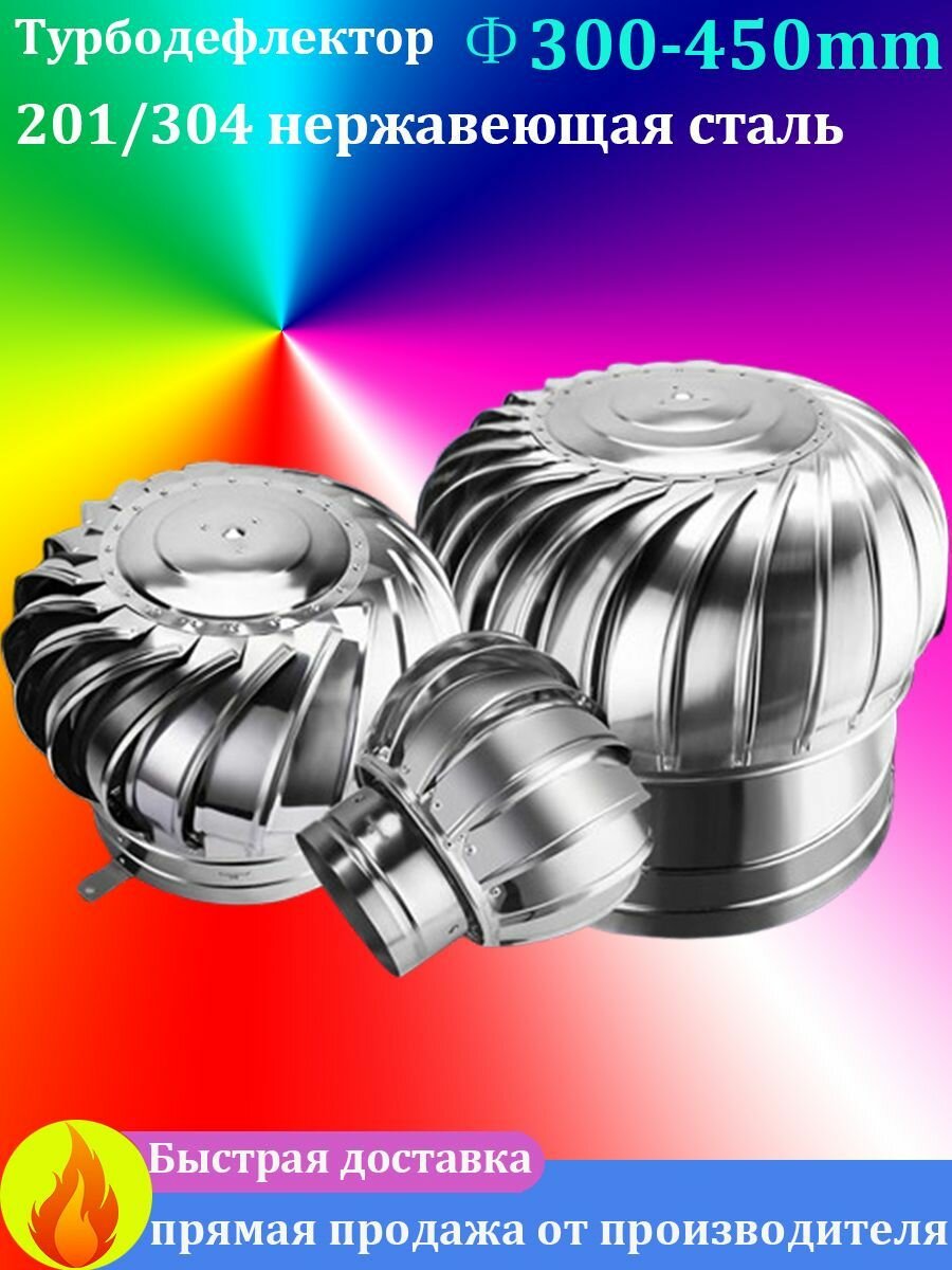 350MM Турбодефлектор 304 нержавеющая сталь без электропривода дефлектор для вентиляции предназначен для крыши завода, фермы и контейнера - Отдельные компоненты