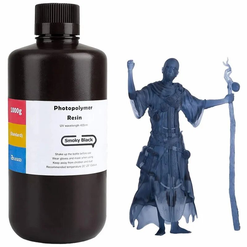 Фотополимерная смола Elegoo ABS-Like Resin, черная, Smoky black, 1 л