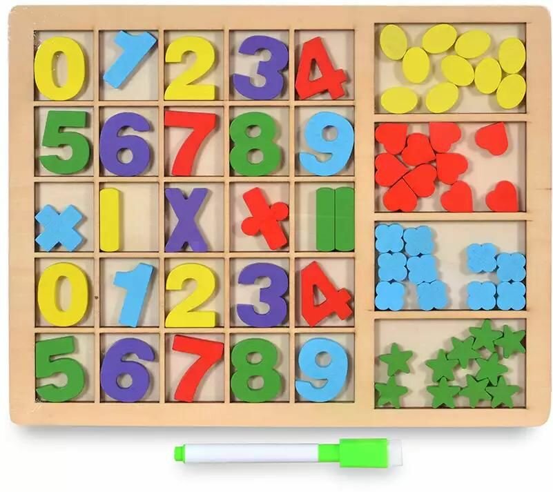 Развивающая доска КНР набор для счёта, деревянная, 28.5х22.5х0.6 см