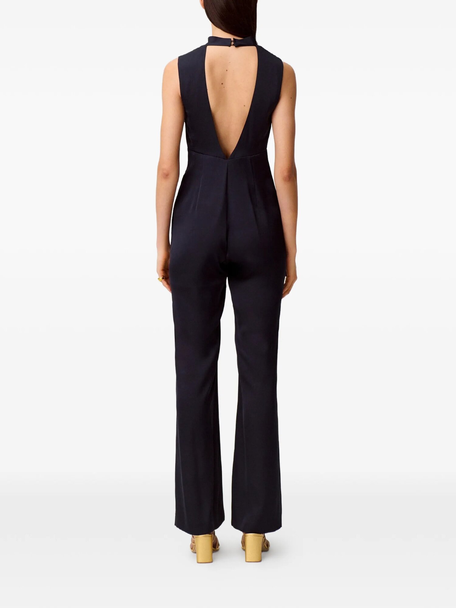 Комбинезон CLAUDIE PIERLOT Tie neck jumpsuit, размер 42, blue — фото 1
