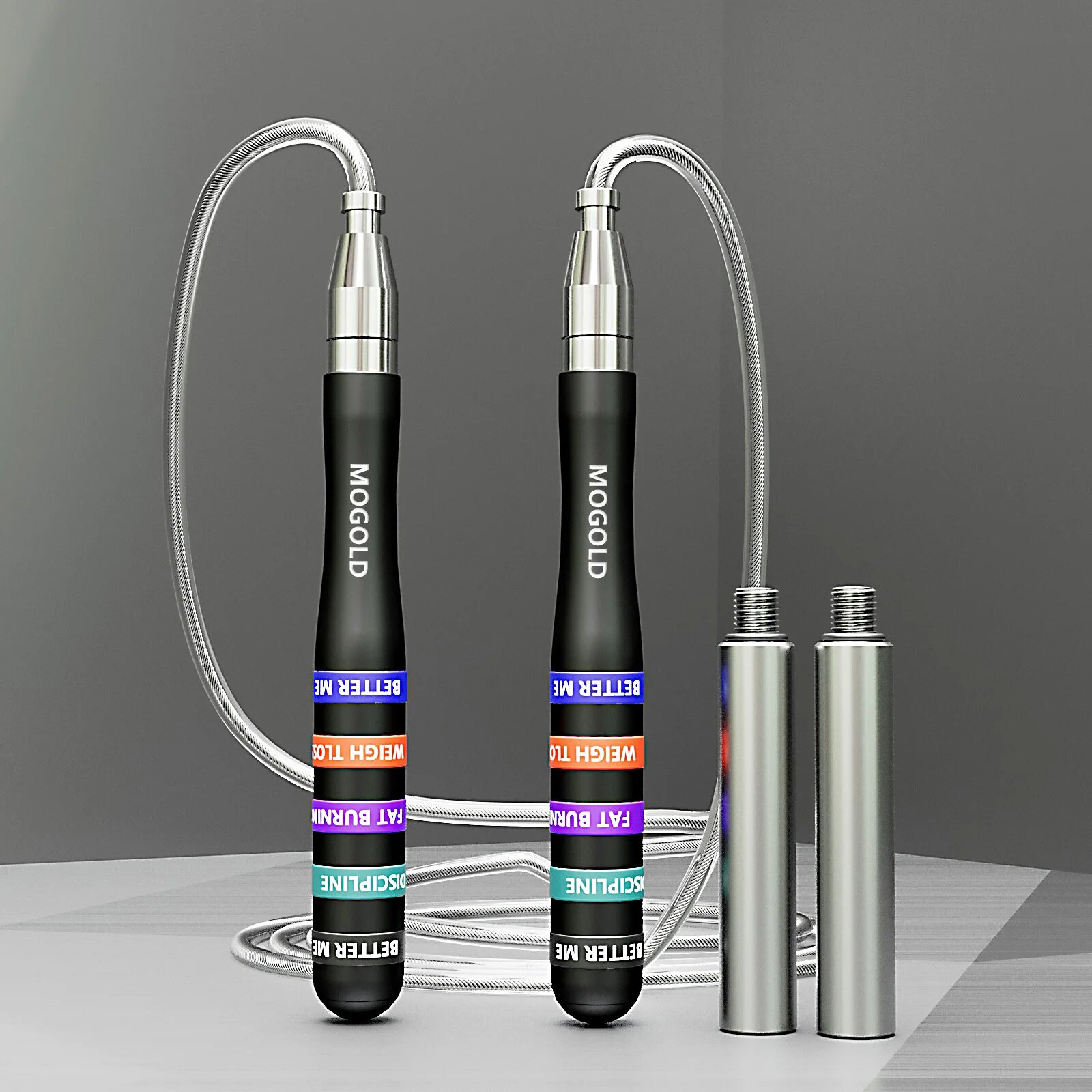 Утяжеленная скакалка CROSSFIT BLACK/RED 3м T88-BLACK