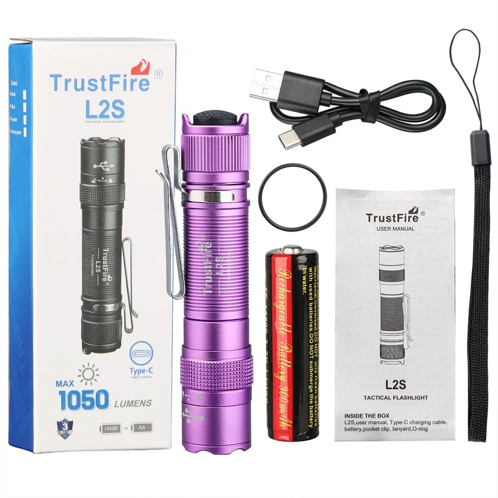 TrustFire L2S тактический фонарик 1050 люмен Pink