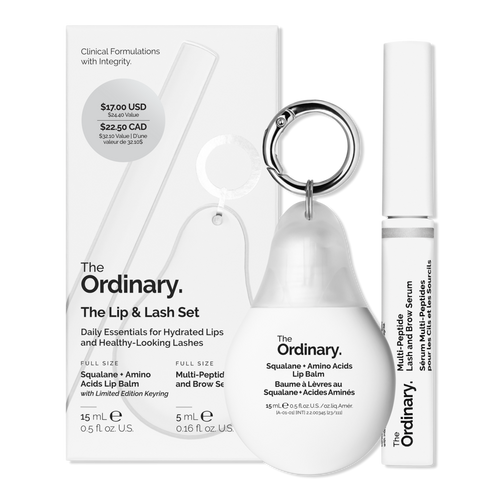 The Ordinary Lip & Lash set - Набор для увлажнения губ и укрепления ресниц: бальзам со скваланом и аминокислотами