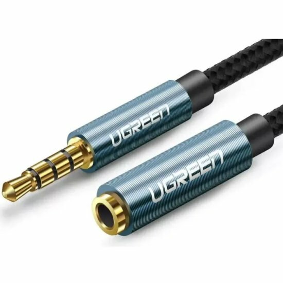 Кабель Ugreen AV118 3.5mm - 3.5mm Female, 1м, черный(40673)