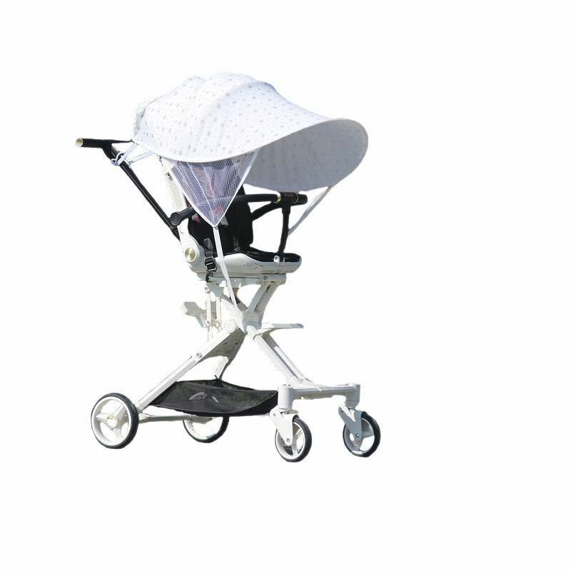 Москитная сетка для коляски с вышивкой ромашек - белая, полное покрытие