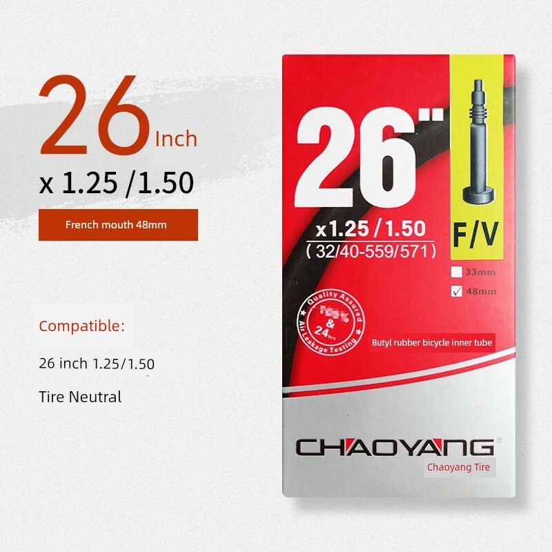 Велосипедная камера Chaoyang CHAOYANG 22/24/27.5/26 дюймов 1.5/1.95/1.75 для горного велосипеда 26X1.25/1.5[Французское