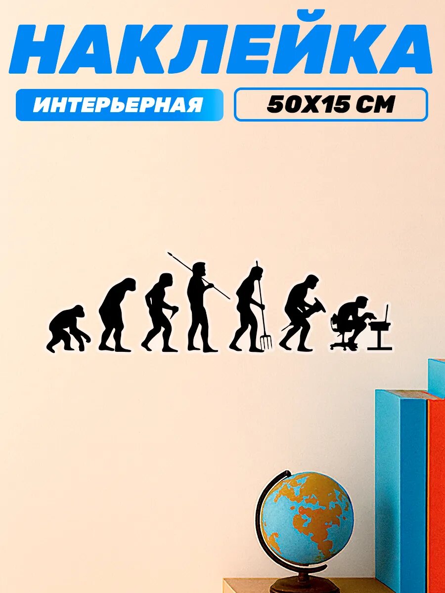 Наклейка на стену для декора интерьерная Эволюция