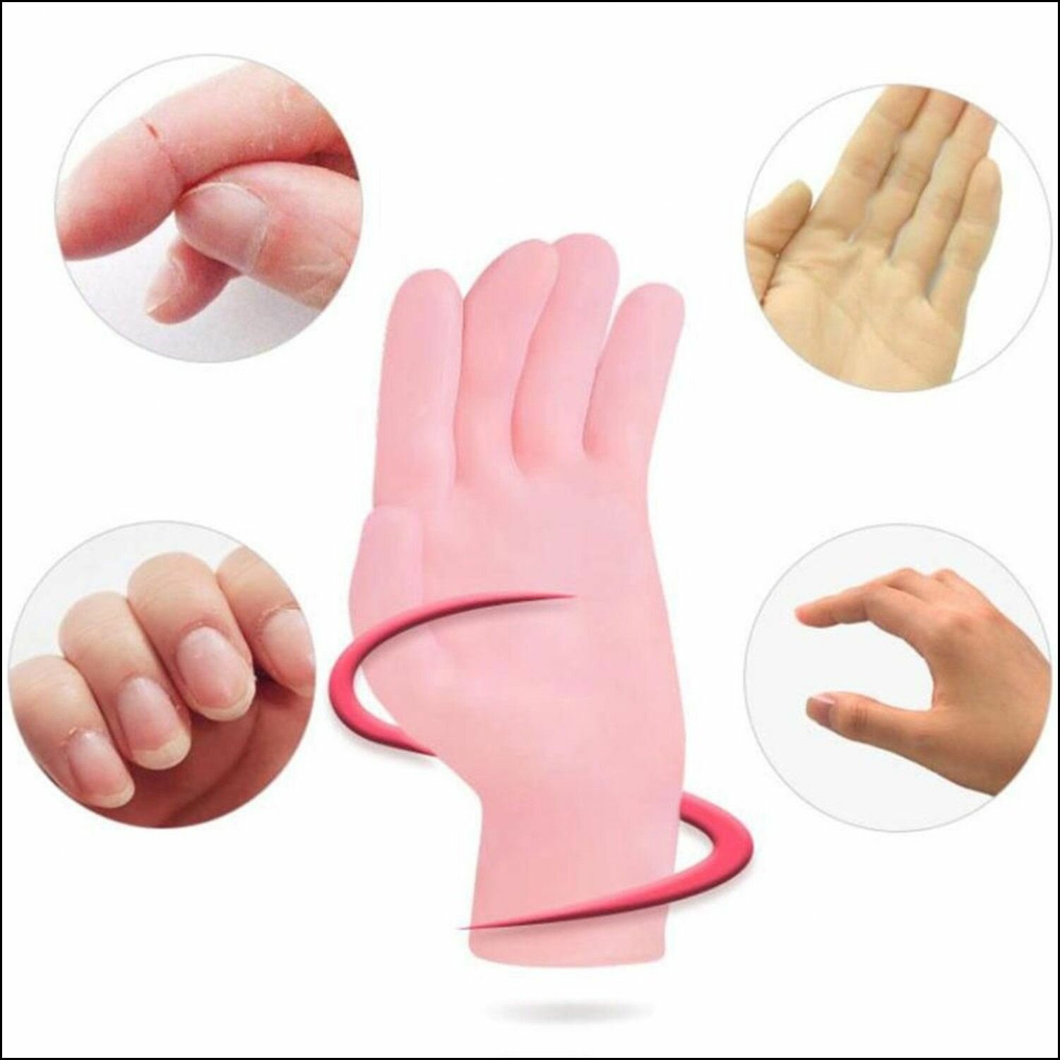2шт Силиконовые увлажняющие перчатки для масок для рук/отбеливающие и отшелушивающие
