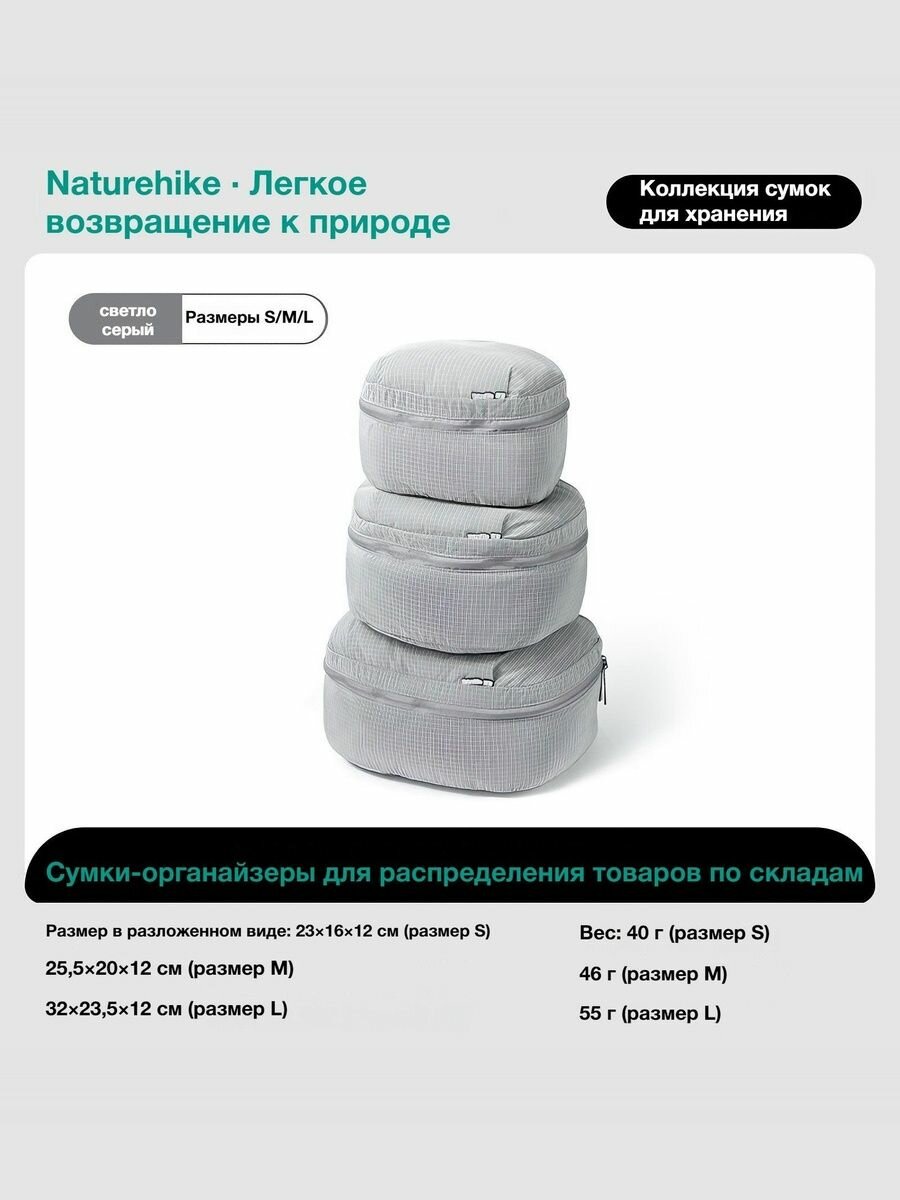 Naturehike Органайзер-косметичка с отделениями, складной мешок для хранения CNK2350XB011