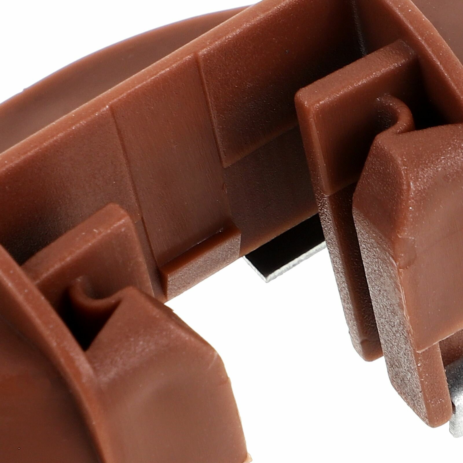 Комплект стопоров направляющих ящиков из пластика и металла коричневого цвета для мебели, 2 комплекта для дома