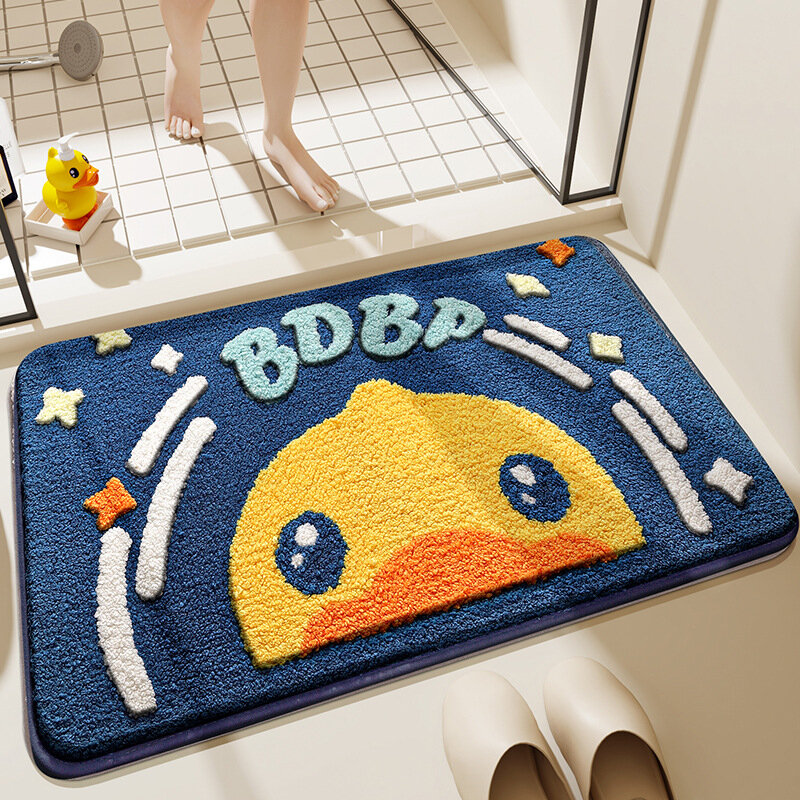 Коврик для ванной комнаты Dajiang Fresh Style, высокоабсорбирующий, нескользящий, для туалета, быстросохнущий, флокированный.