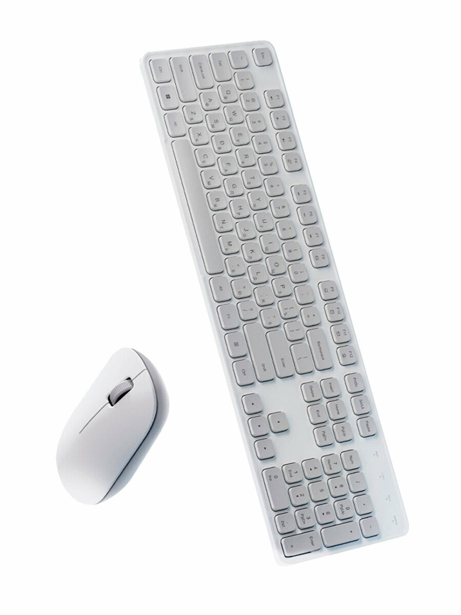 Комплект беспроводная клавиатура и мышь (русская раскладка) Mi Wireless Keyboard and Mouse Set 3 (WXJS03YM) White Grey