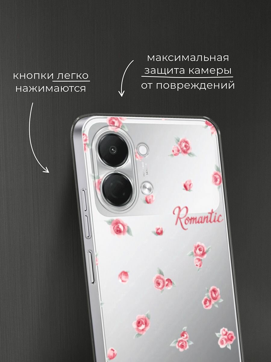 Силиконовый чехол на Tecno Spark Go 3 / Текно Спарк Го 3 с принтом Romantic 3 — фото 1