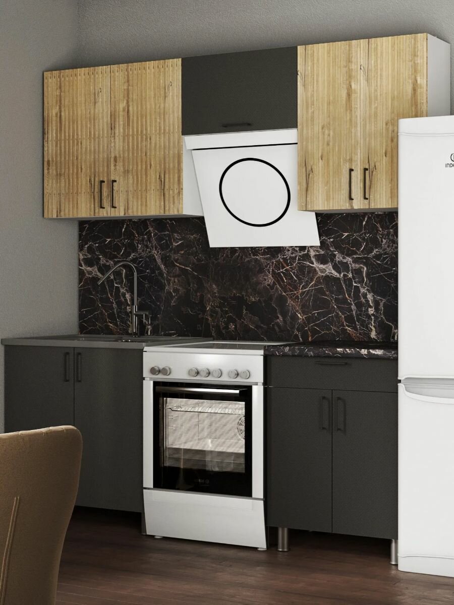 Кухонный гарнитур (кухня) Кантри 2 м с окапом, МДФ/ЛДСП, 2000х2160х430, тэкс