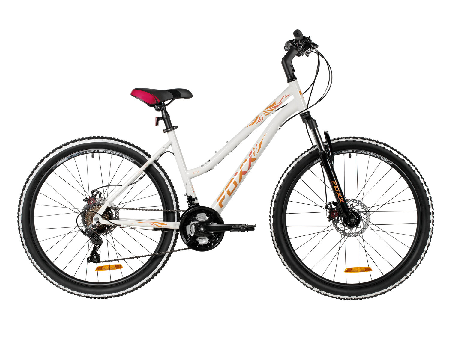 Велосипед женский Foxx Latina 26 (2026), стальная рама, размер 19", цвет Белый-оранжевый