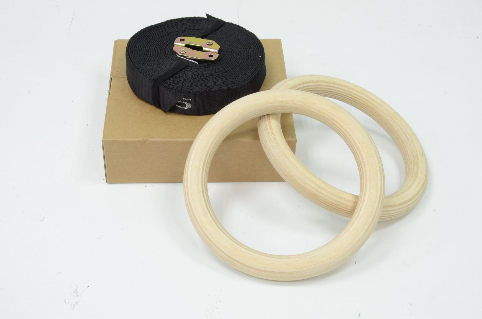 Трос 38 мм с парой ABS колец для домашних тренировок - набор с черными карабинами