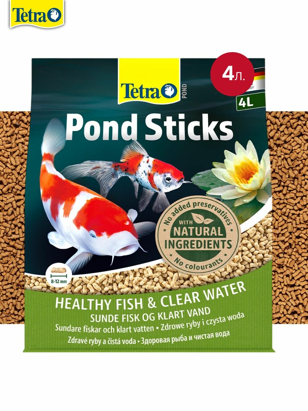 Pond Sticks 4л, корм для прудовых рыб, гранулы для основного питания