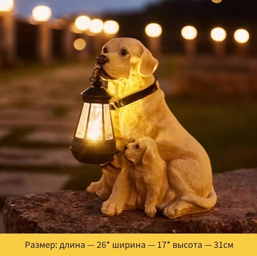Садовая фигурка Svendsen "Корги Fluffly", на солнечной батарее, влагозащита IP44