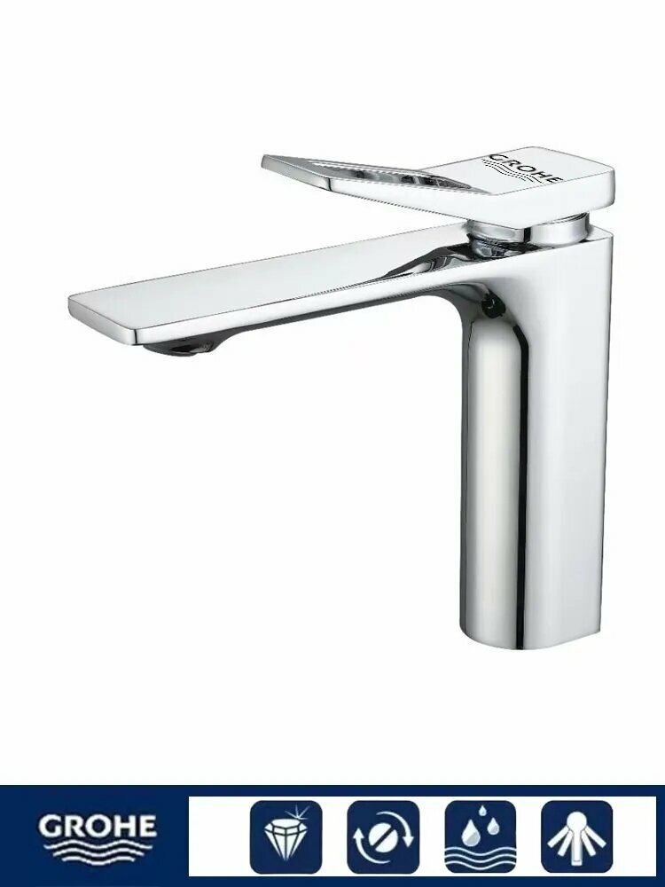 Смеситель GROHE с двойным управлением горячей и холодной водой, смеситель для умывальника, материал - медь