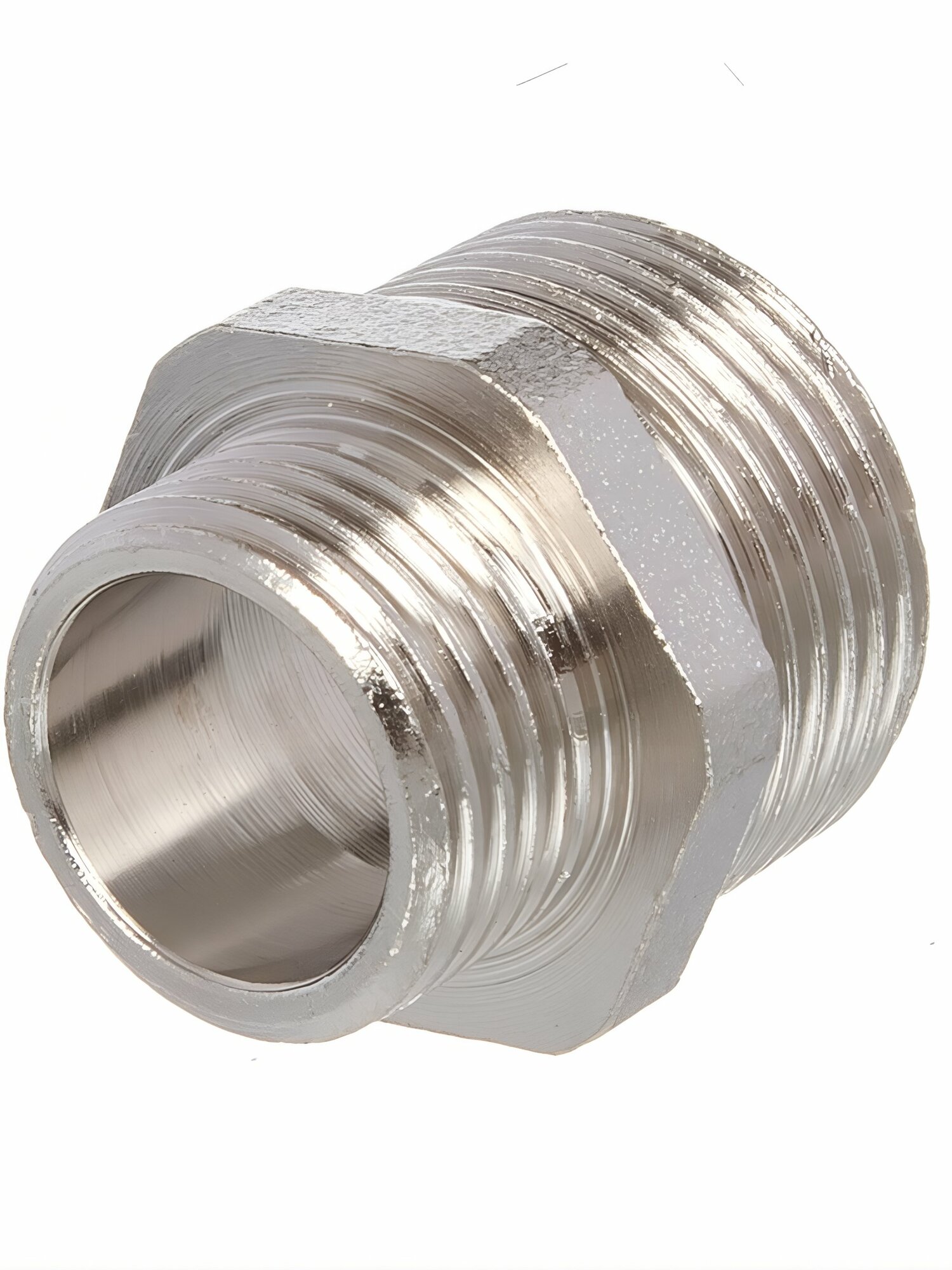 Бочонок STI 3/4"х2" никелированный латунный переходной фитинг для сантехники и инженерных систем, серебристый, Китай