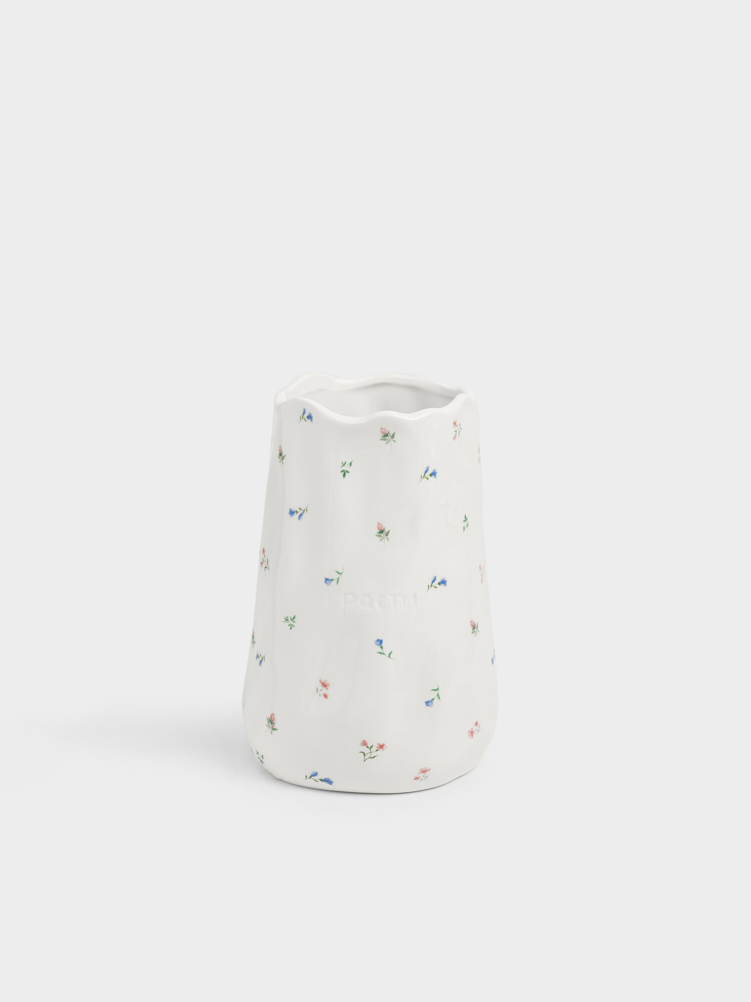Ваза для цветов, 19 см, керамика D, молочная, Нежные цветы, El flora