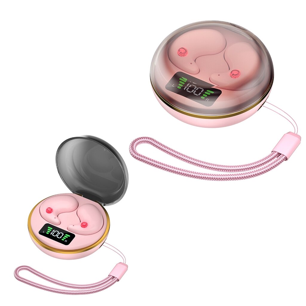 Беспроводные наушники BY 8 Bluetooth — розовые