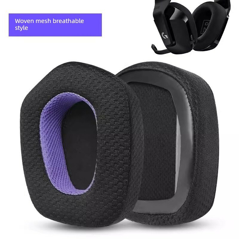 Ушные накладки Logitech G733/G335 - Дышащая сетка, черно-пурпурные, замена для игровых наушников