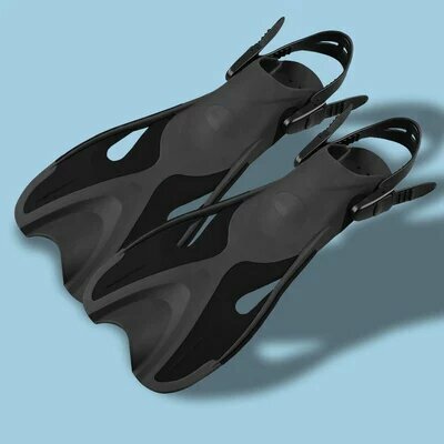 Взрослые спортивные ласты для плавания, размер SM (37-41), черный цвет