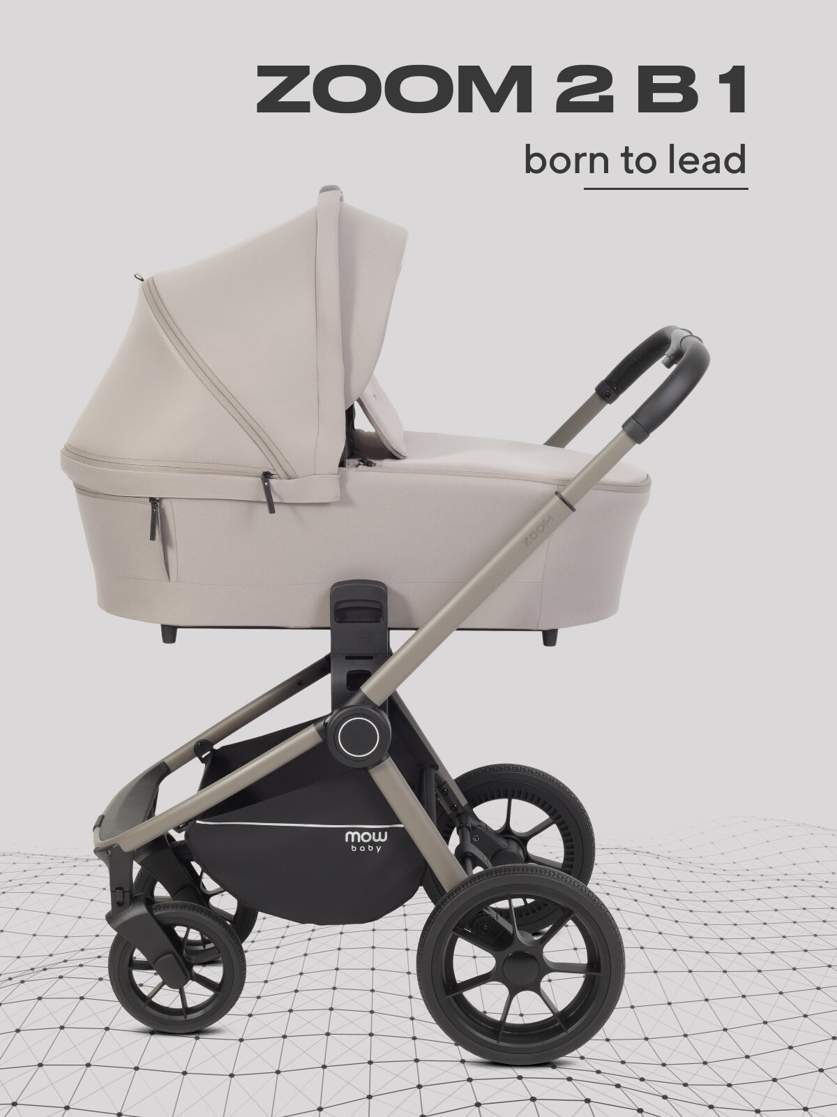 Коляска для новорожденных 2 в 1 MOWBaby ZOOM универсальная RA086 Milky