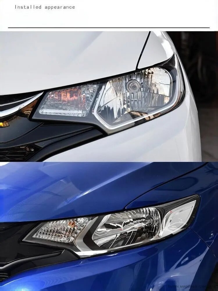 Стекло фары для Honda Fit 2014-2019, арт. 116056, 2 шт, прозрачное