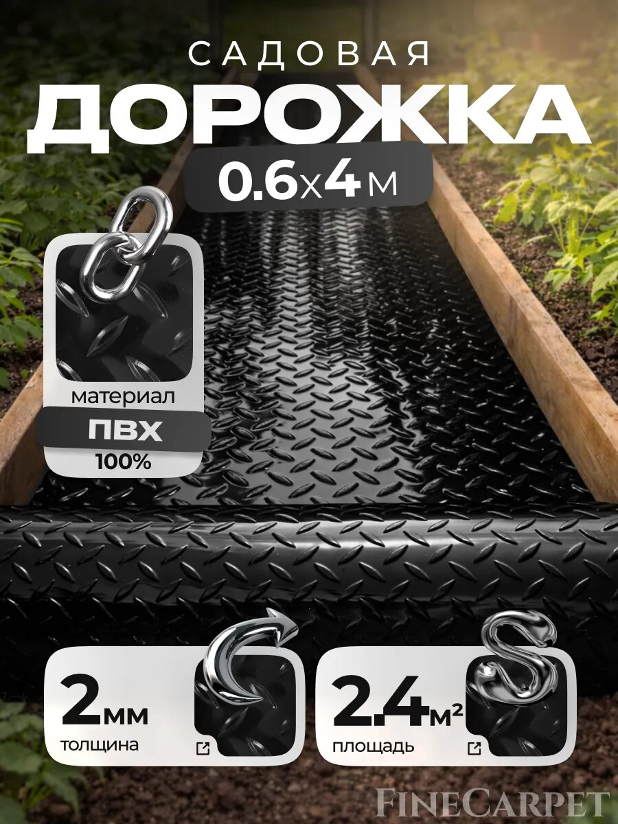 Садовая дорожка в рулоне ПВХ 60х400см