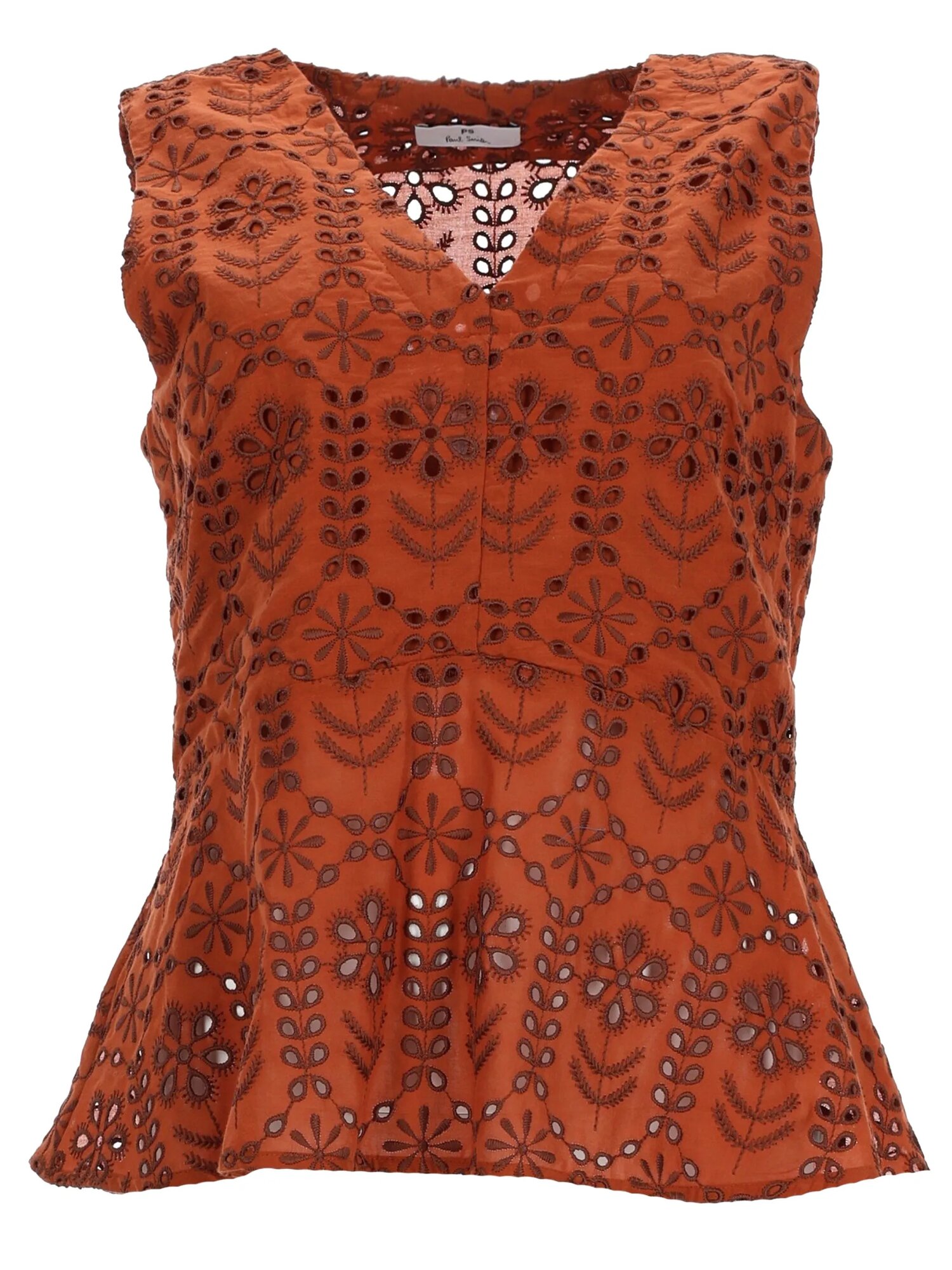 Топ Paul Smith V-neck floral top, размер 40, коричневый — фото 1