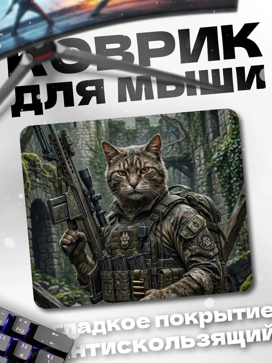 Коврик для мышки Военный кот