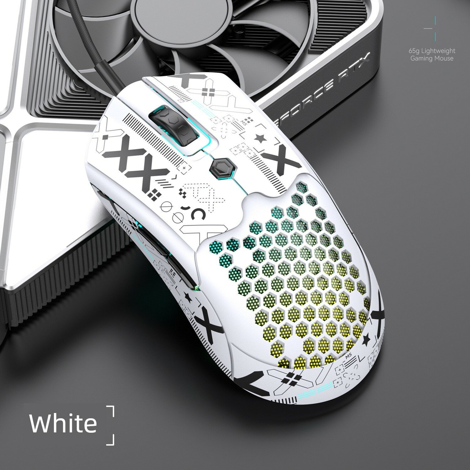 Беспроводная игровая мышь Free Wolf M5, легкая, проводная, с RGB-подсветкой, 12000 DPI Мышь Liberty Wolf M5RGB белая