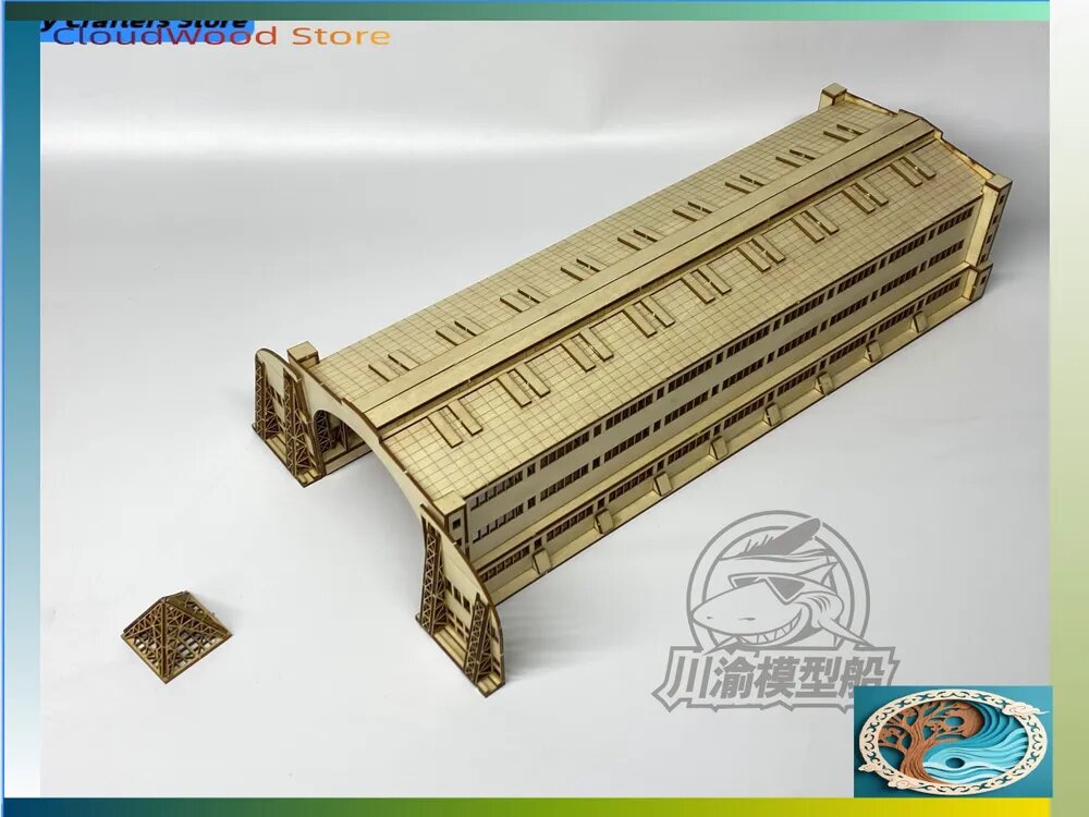 Эксклюзивная модель для сборки диорамы цеха дирижабля Цеппелин Гинденбург в масштабе 1/700