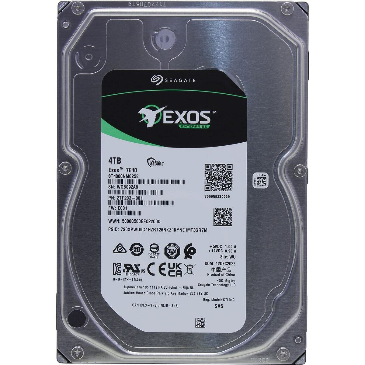 HDD 4 Tb SAS 12Gb/s Seagate Exos 7E10 3.5" 7200rpm 256Mb