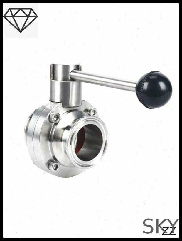 Кран бабочка кламп1,5 дюйма нержавеющей стали AISI 304(50,5MM)