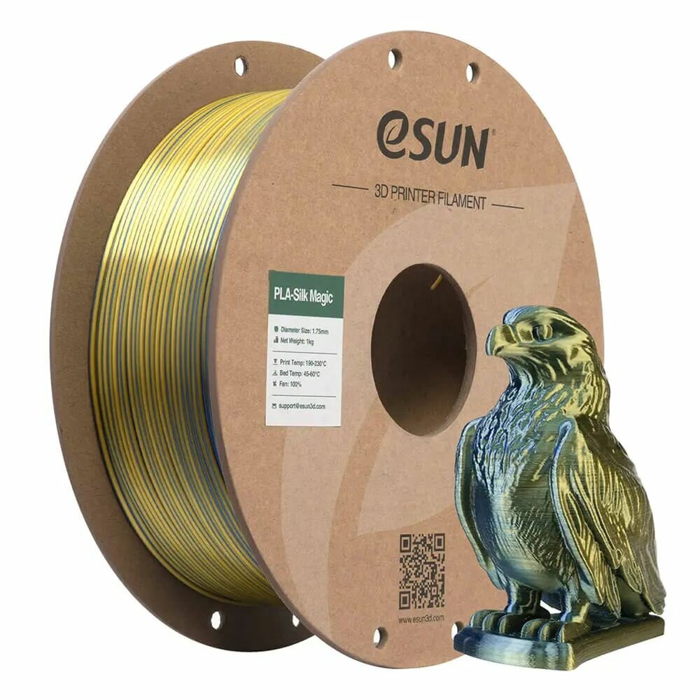 Филамент eSUN Silk-PLA Magic для 3D принтера, Голубое золото 1 кг.