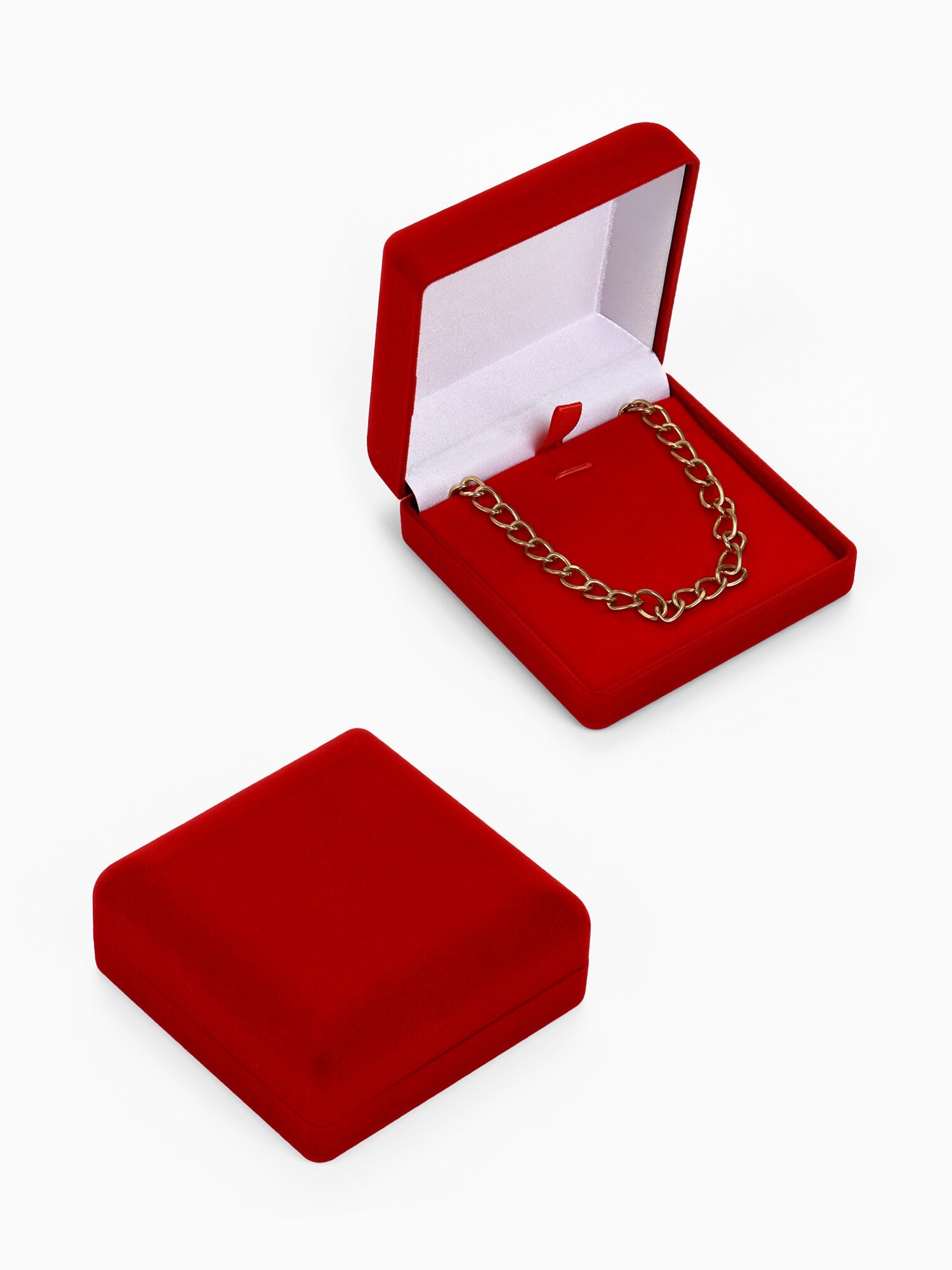 Футляр под набор украшений «Классика», бархатный, 9×9 см, красный