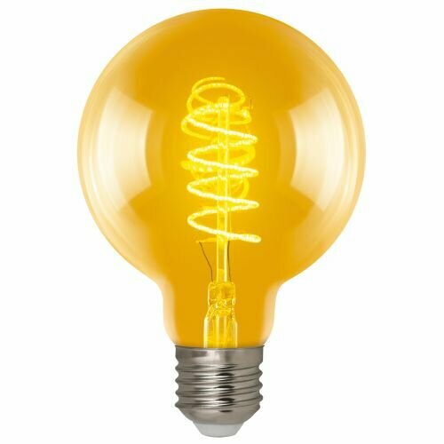 Светодиодная лампа Uniel Vintage LED-G95-4W/GOLDEN/E27/CW GLV21GO Форма «шар», золотистая колба. Cпиральная нить. Картон. ТМ