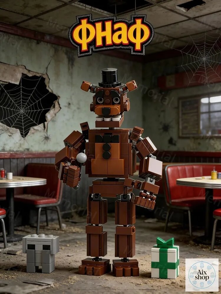 Конструктор Фнаф фигурки аниматроники five nights at freddy's лего набор из 8 штук ABS пластик